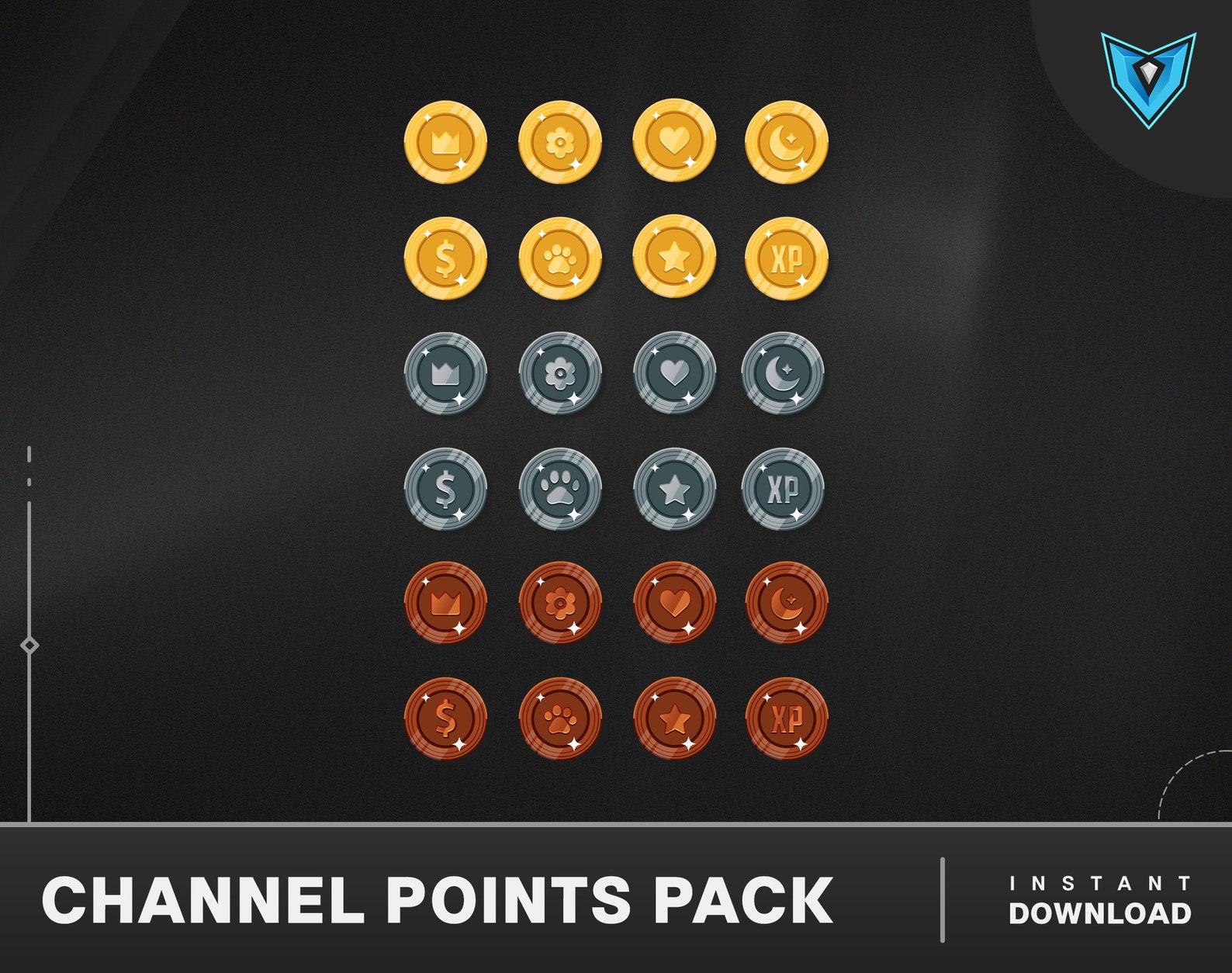 24x Channel Points Icon for Twitch Channel Points Icon - Etsy