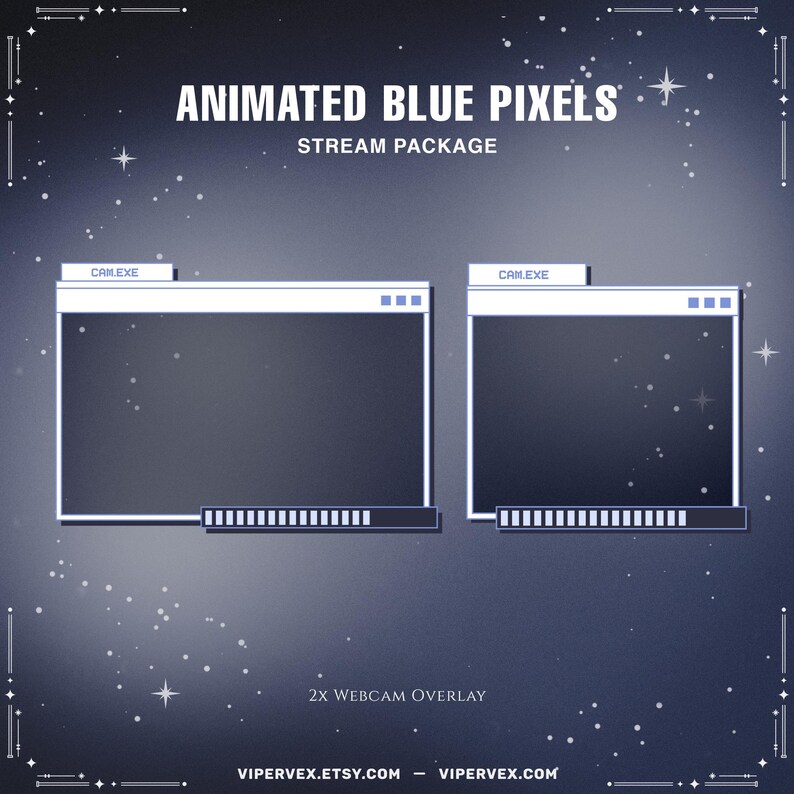 Animated Blue Pixels Twitch Overlay Package - Etsy