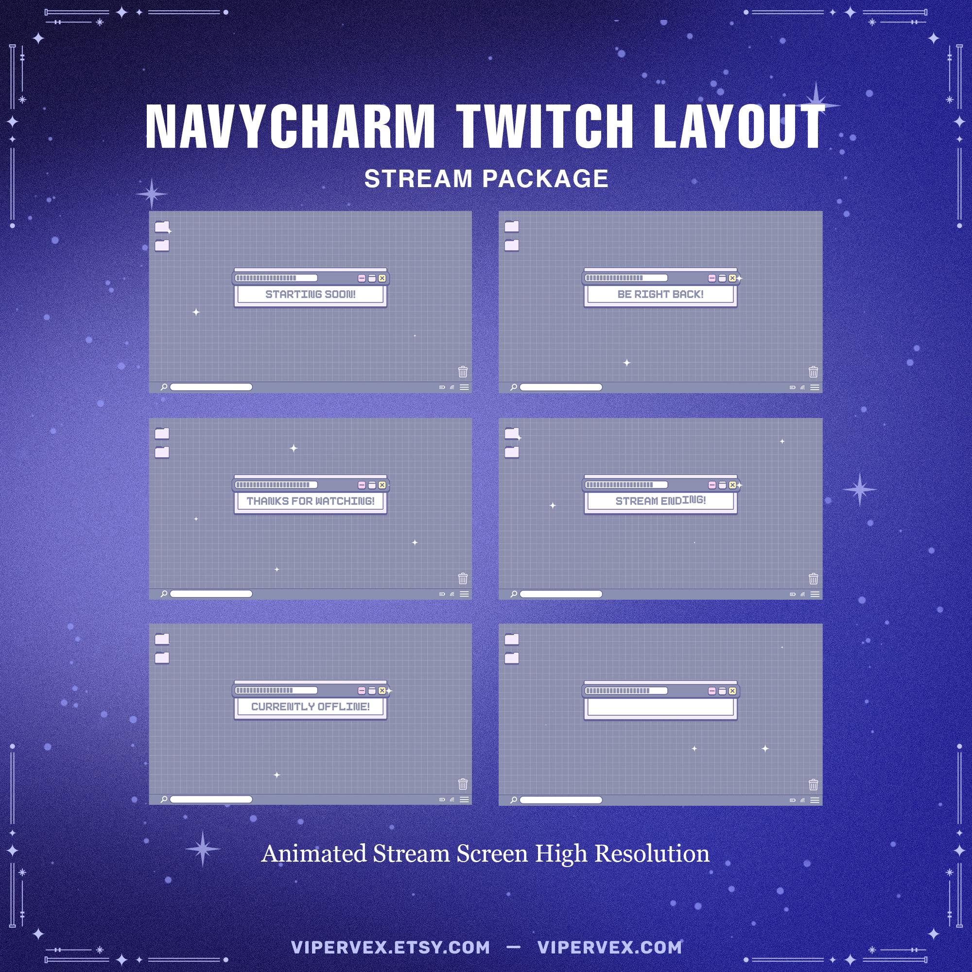 Animated Stream Overlay Package Cozy Vtuber, Overlays, Alerts, Screens ...