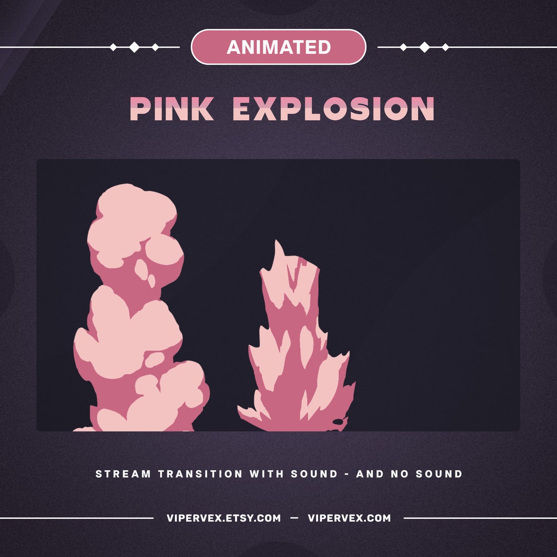 Stinger Transition Twitch Pink, Explosion Scene Transitions, Streamlabs ...