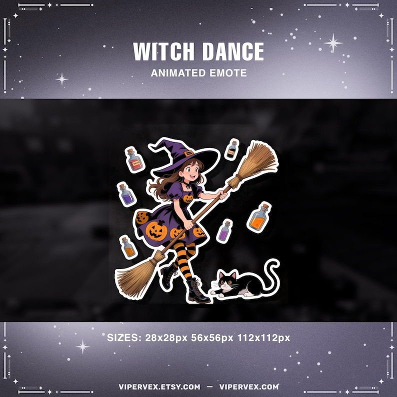 Animated Witch Dance Emote: Halloween Streamer Emoji (GIF Digital ...