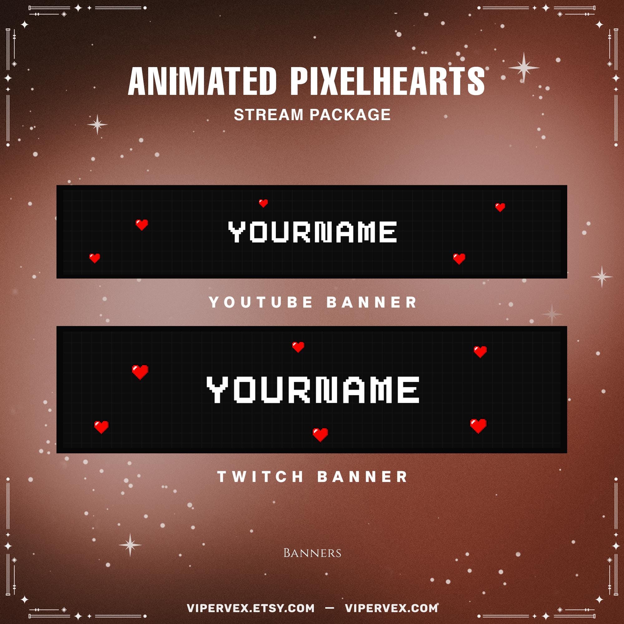 Red Pixel Twitch Overlay Package: Animated Stream Layout (digital ...