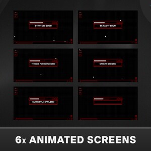 Black and Red Twitch Overlay Stream, Dark Twitch Overlay, Black Twitch ...