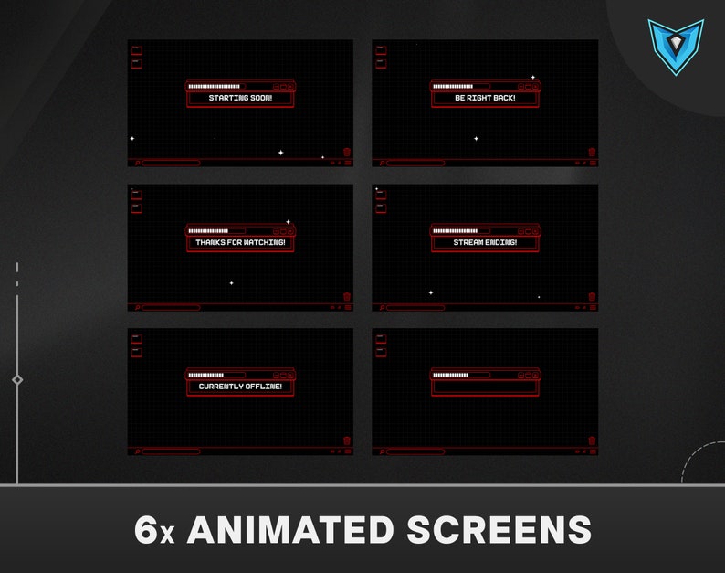 Black and Red Twitch Overlay Stream, Dark Twitch Overlay, Black Twitch ...