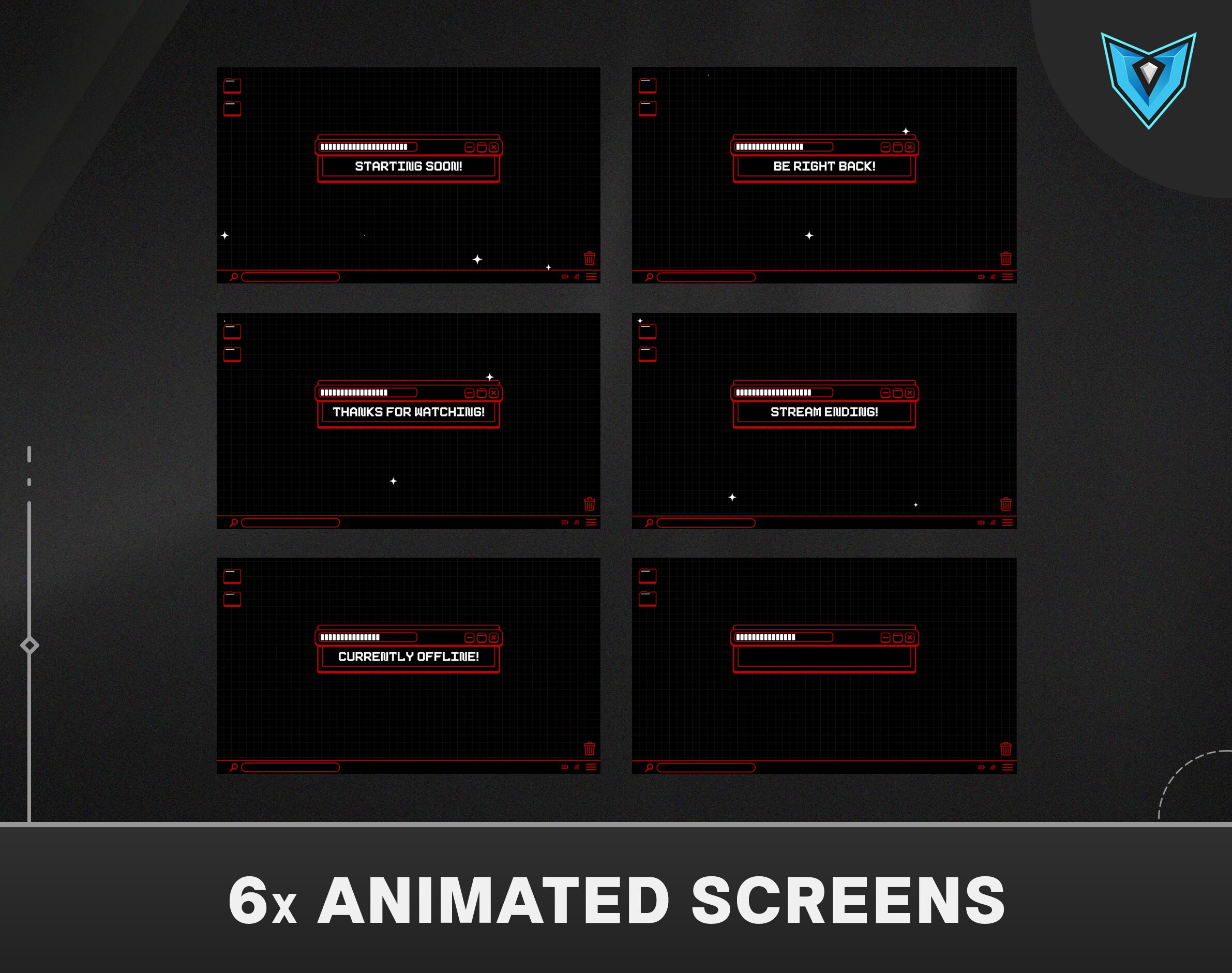 Black and Red Twitch Overlay Stream, Dark Twitch Overlay, Black Twitch ...
