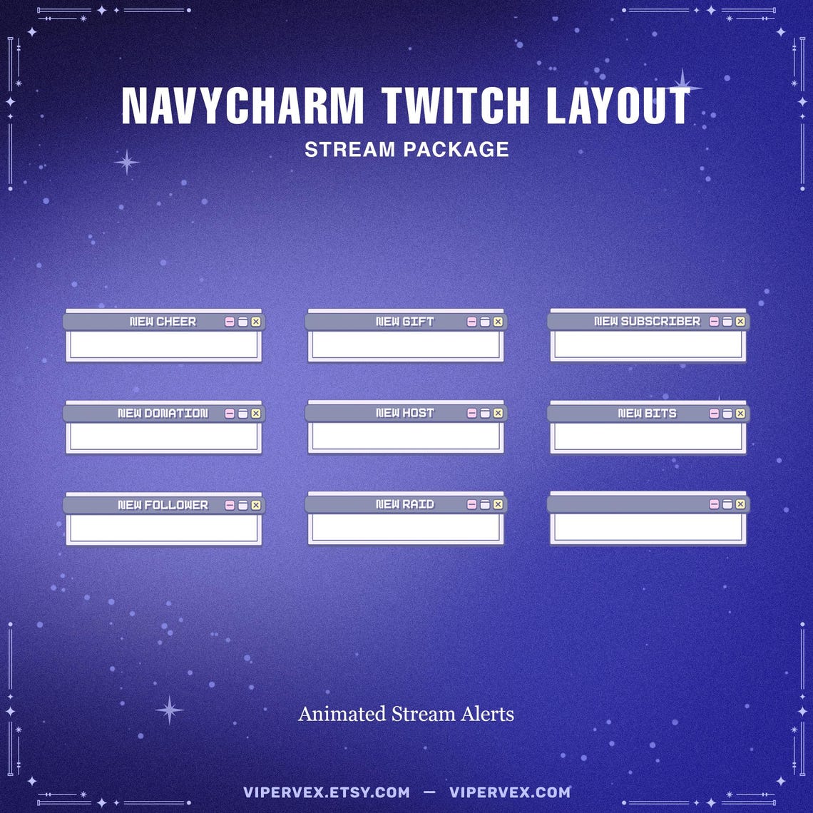 Animated Stream Overlay Package Cozy Vtuber, Overlays, Alerts, Screens ...