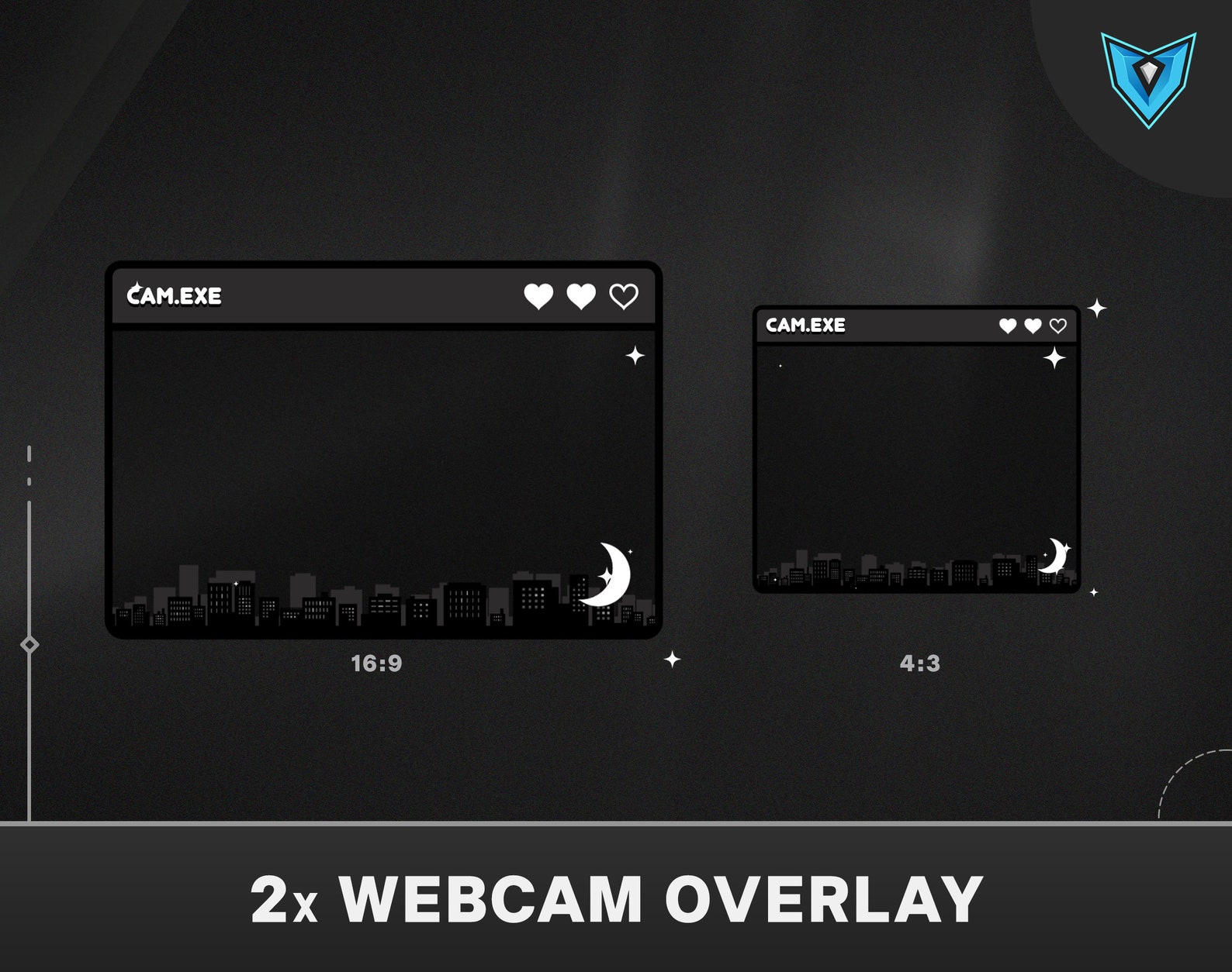 Animated Dark Stream Overlay Moon Twitch Overlay Package - Etsy UK