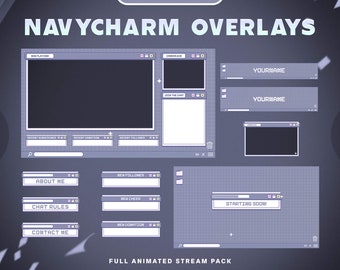 Aesthetic Gray Animated Stream Overlay Pack Twitch Overlay - Etsy