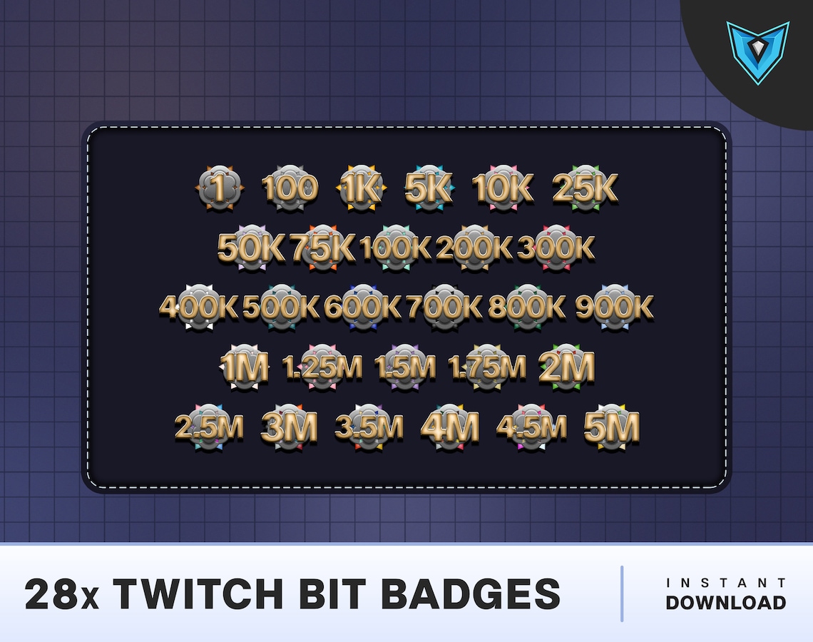 Twitch Sub Badges Bits Cheer Badges 28 Bit Badges Numbered - Etsy