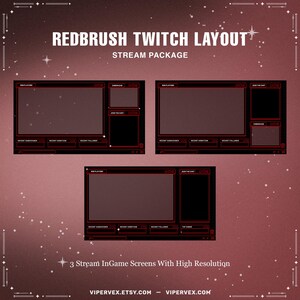 Black and Red Twitch Overlay Stream, Dark Twitch Overlay, Black Twitch ...