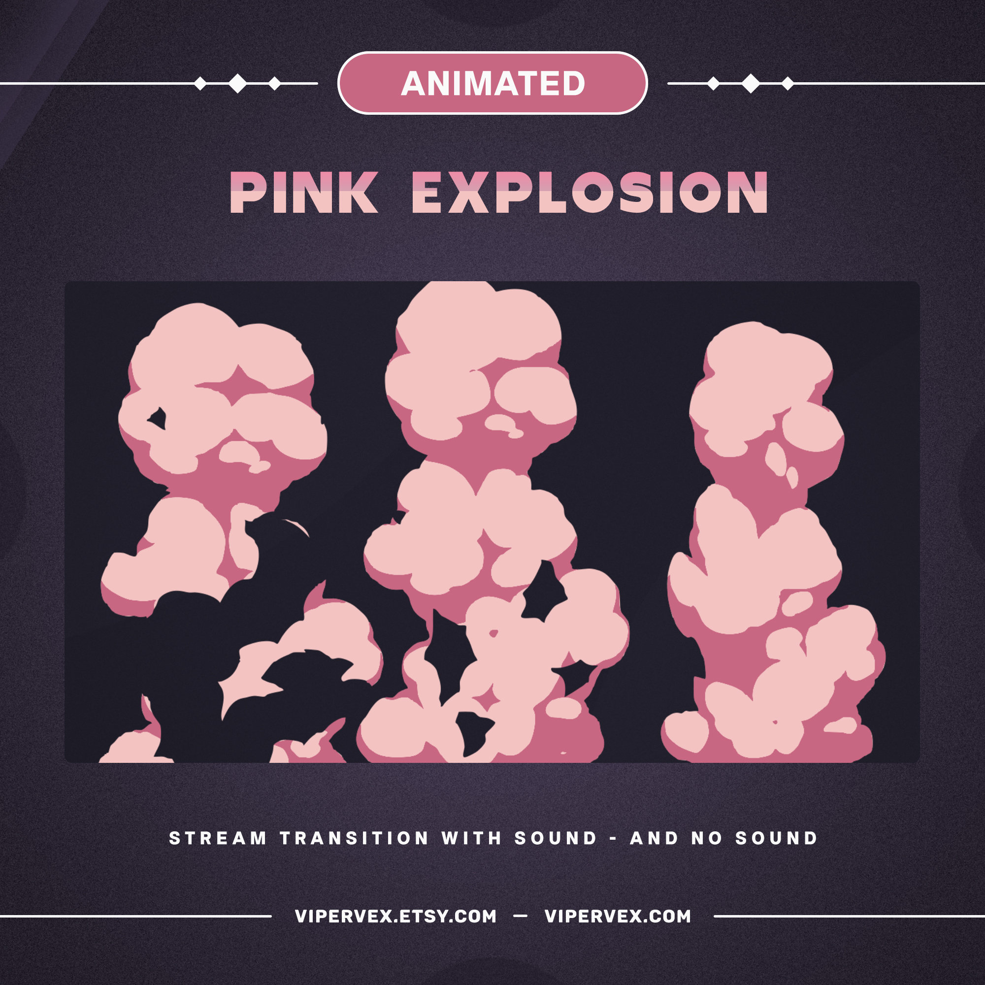 Stinger Transition Twitch Pink, Explosion Scene Transitions, Streamlabs ...