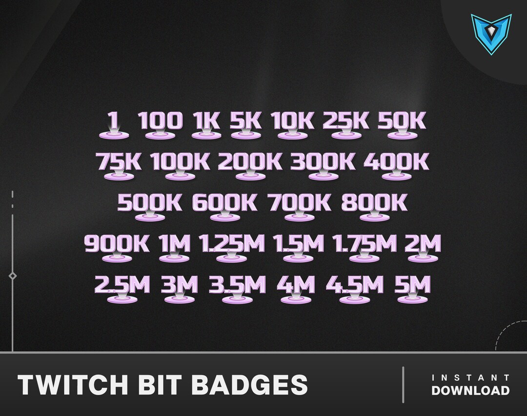 Holographic Twitch Bit Badges, 28x Twitch Bit Badges / Bit Tier Badges ...