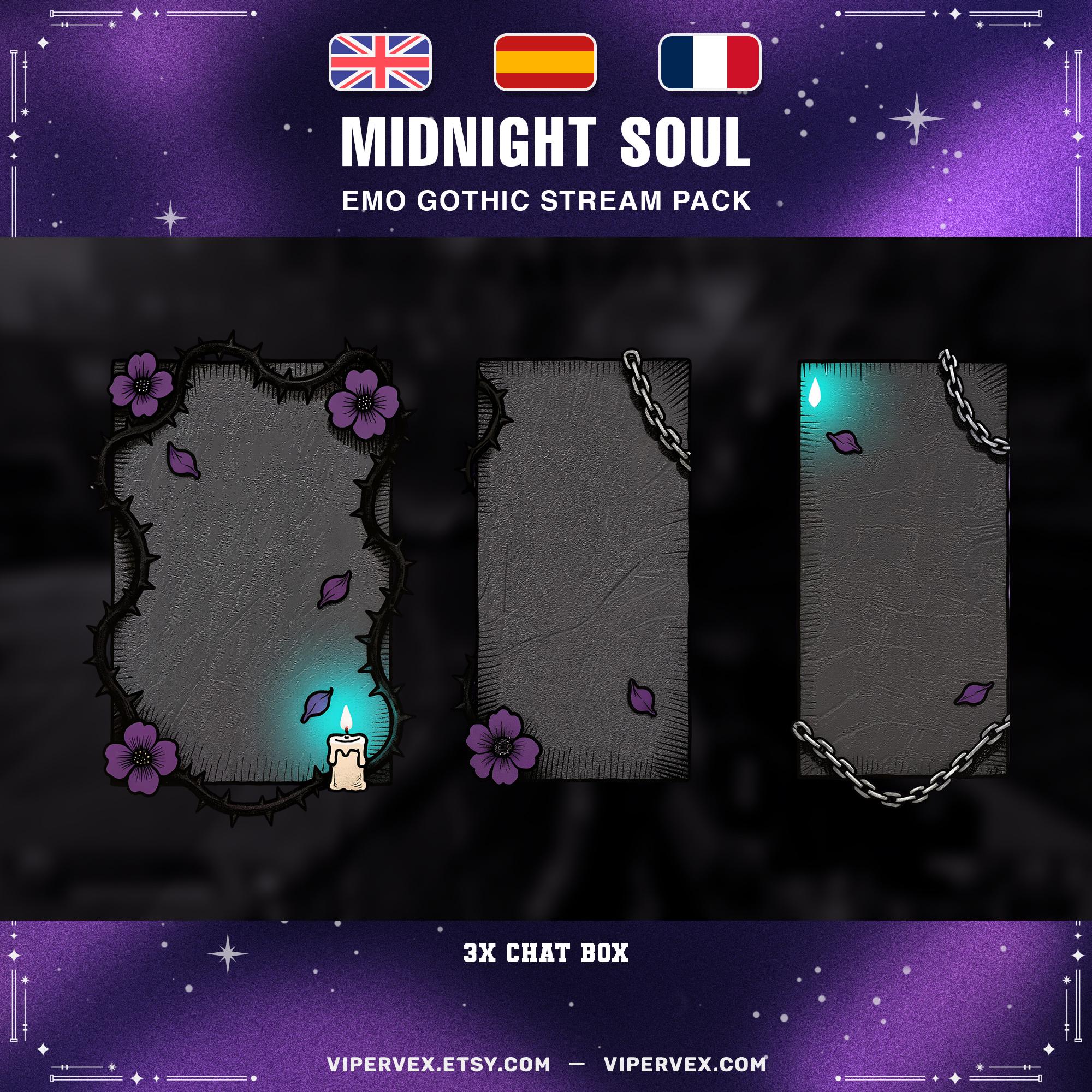 Emo Gothic Twitch Overlay Bundle – Animated Stream Screens ...