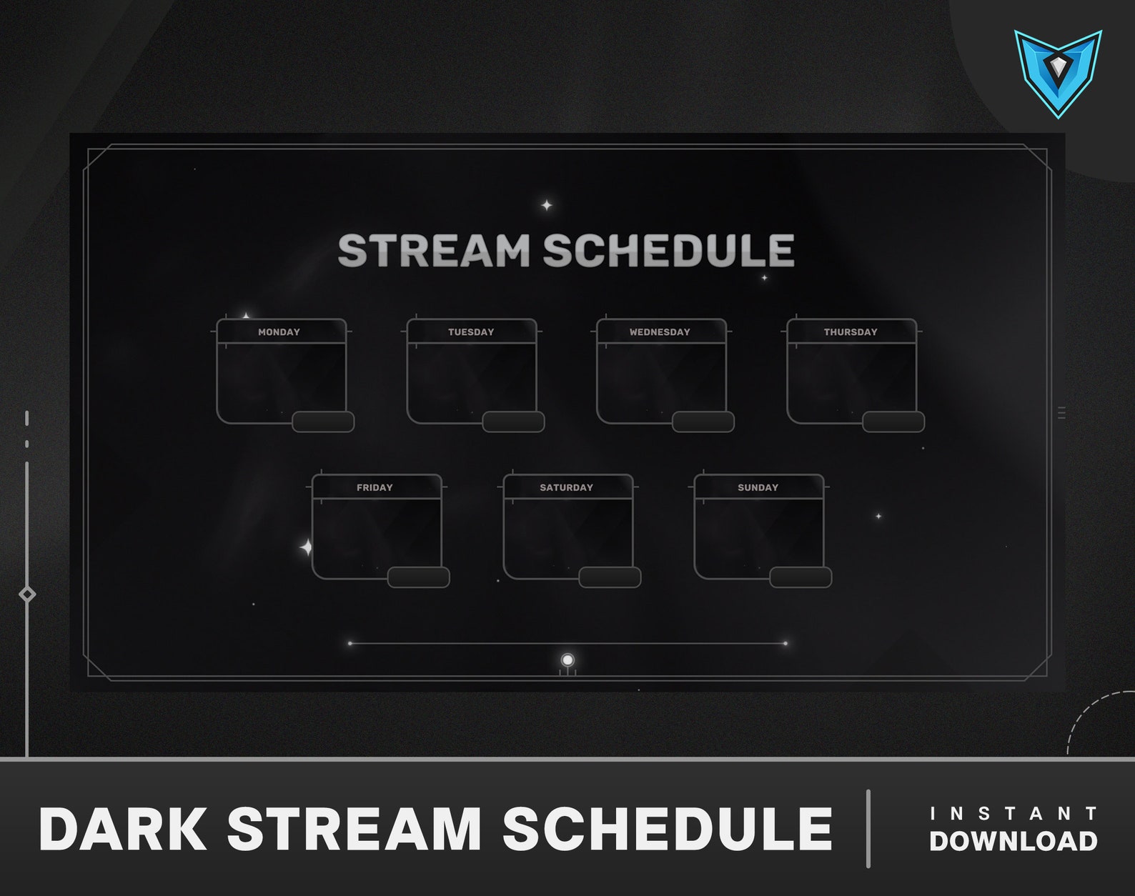 Black Twitch Stream Schedule Screen, Stream Schedule Vtuber, Cute ...