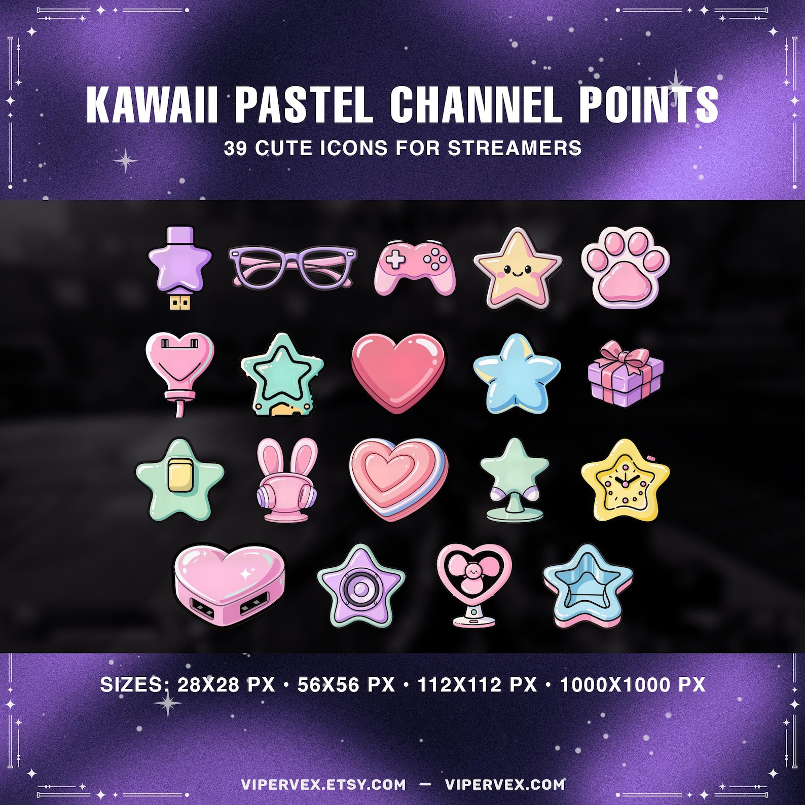Kawaii Twitch Channel Points | Pastel Cute Rewards Icons • Streamer ...