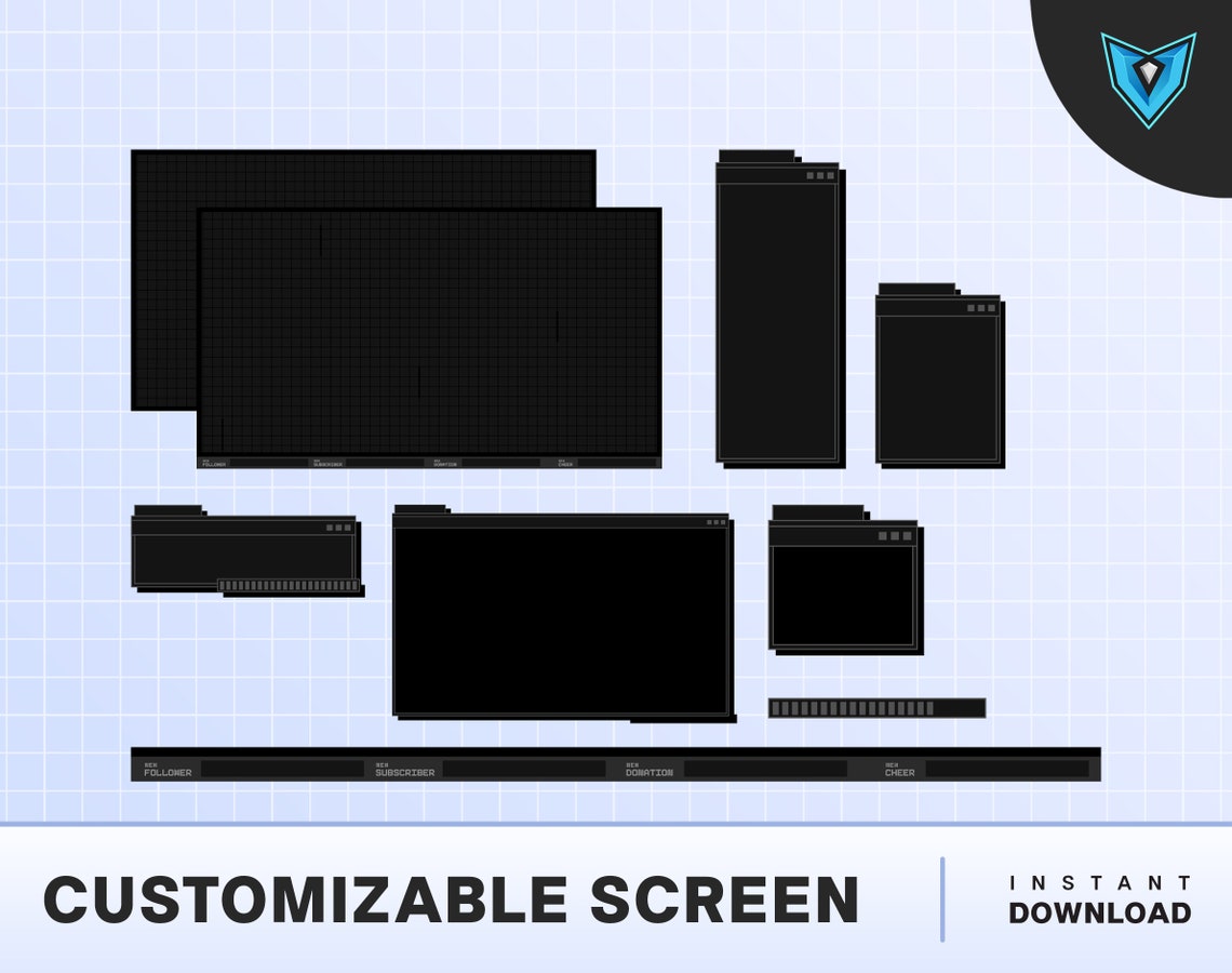 Animated Twitch Overlay Black Pixels Twitch Overlay Cozy - Etsy