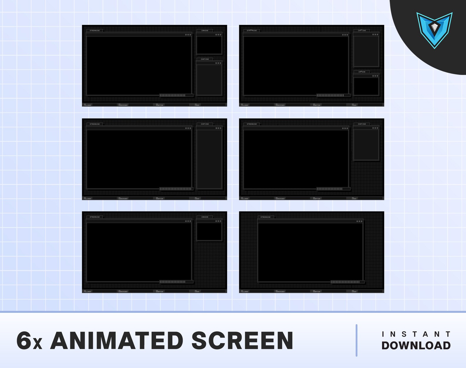 Animated Twitch Overlay Black Pixels Twitch Overlay Cozy - Etsy