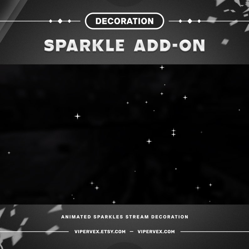 Animated Sparkle Stream Add-on, Stream Decoration, Glowing White ...