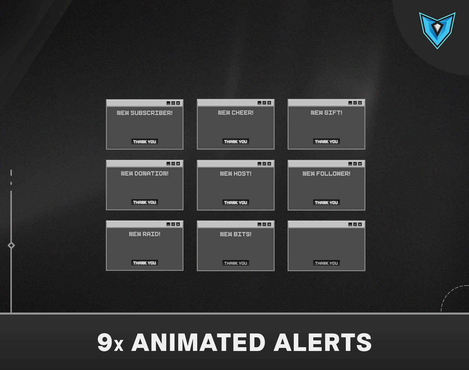 Animated Stream Overlay Package Blue, Twitch Loading Screen, Twitch ...