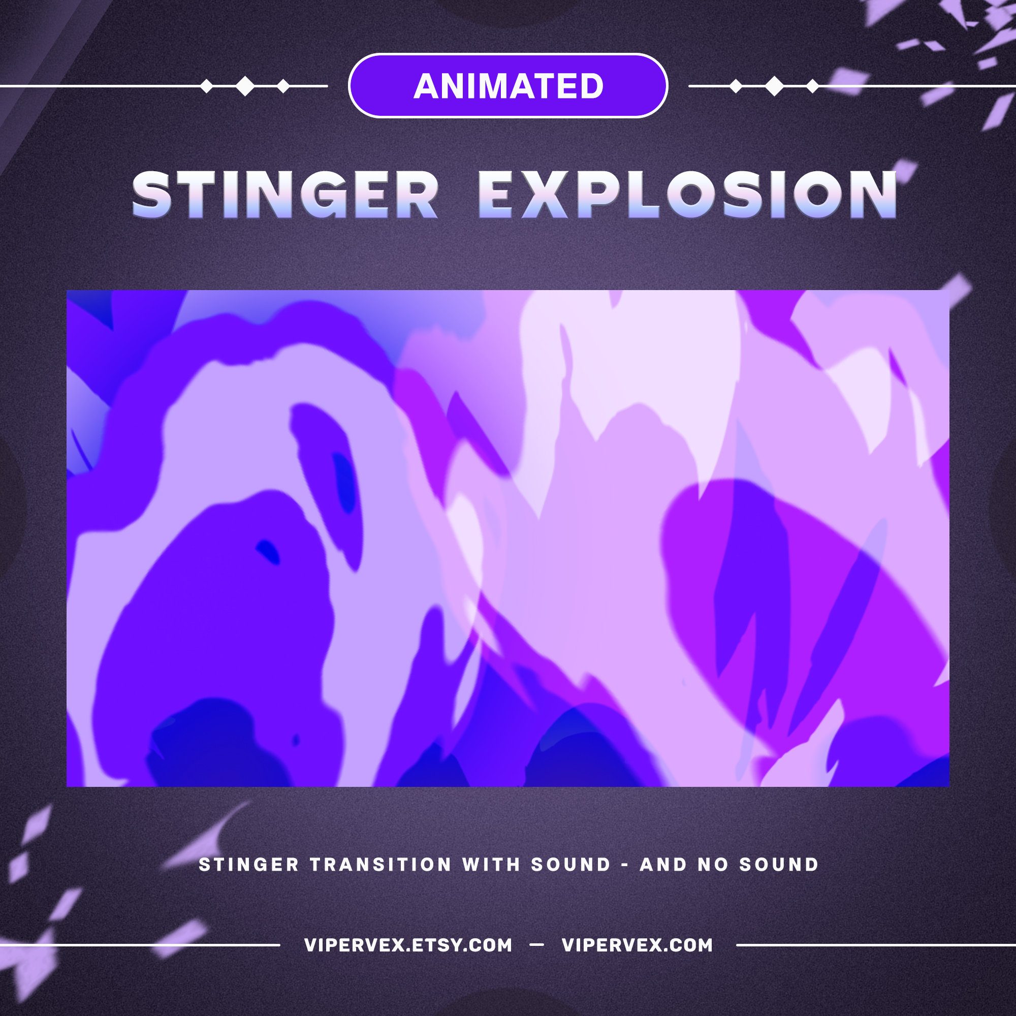 Purple Stinger Transition Twitch Explosion, Animated Stream Transition ...
