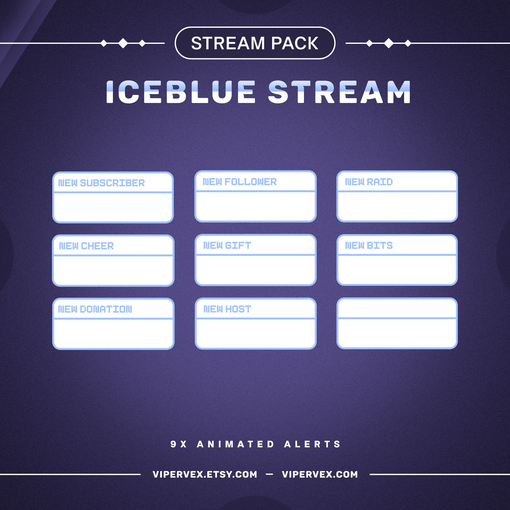 Blue Animated Twitch Overlay Cozy Package - Etsy