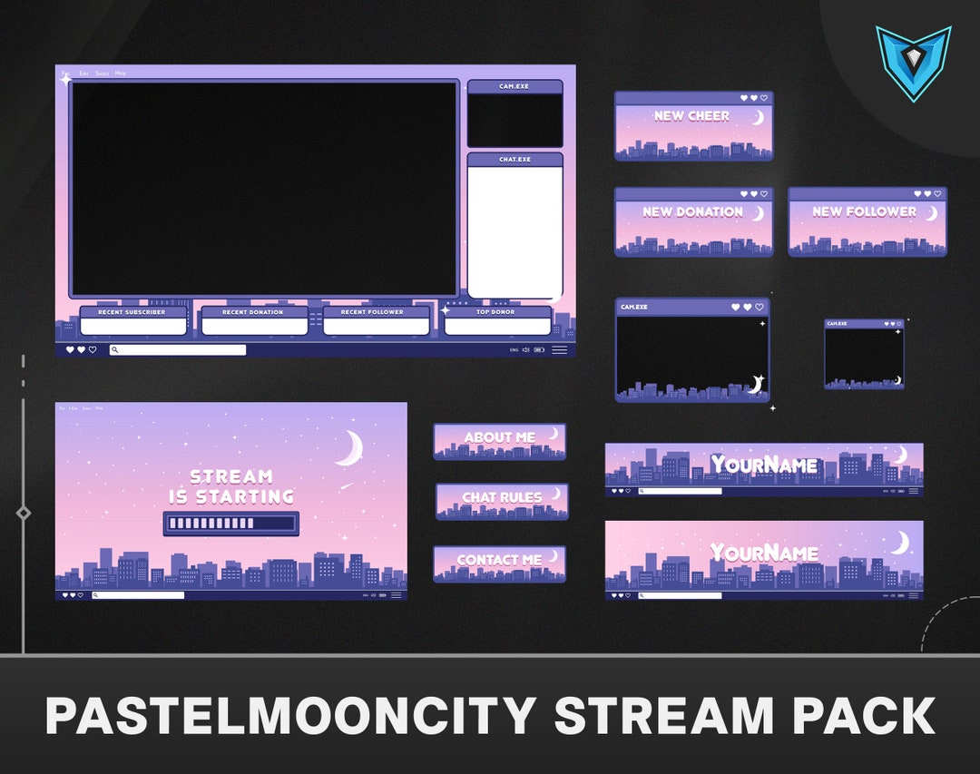 Pastel Lofi Twitch Overlay Stream Package, OBS Twitch Overlay, Twitch ...