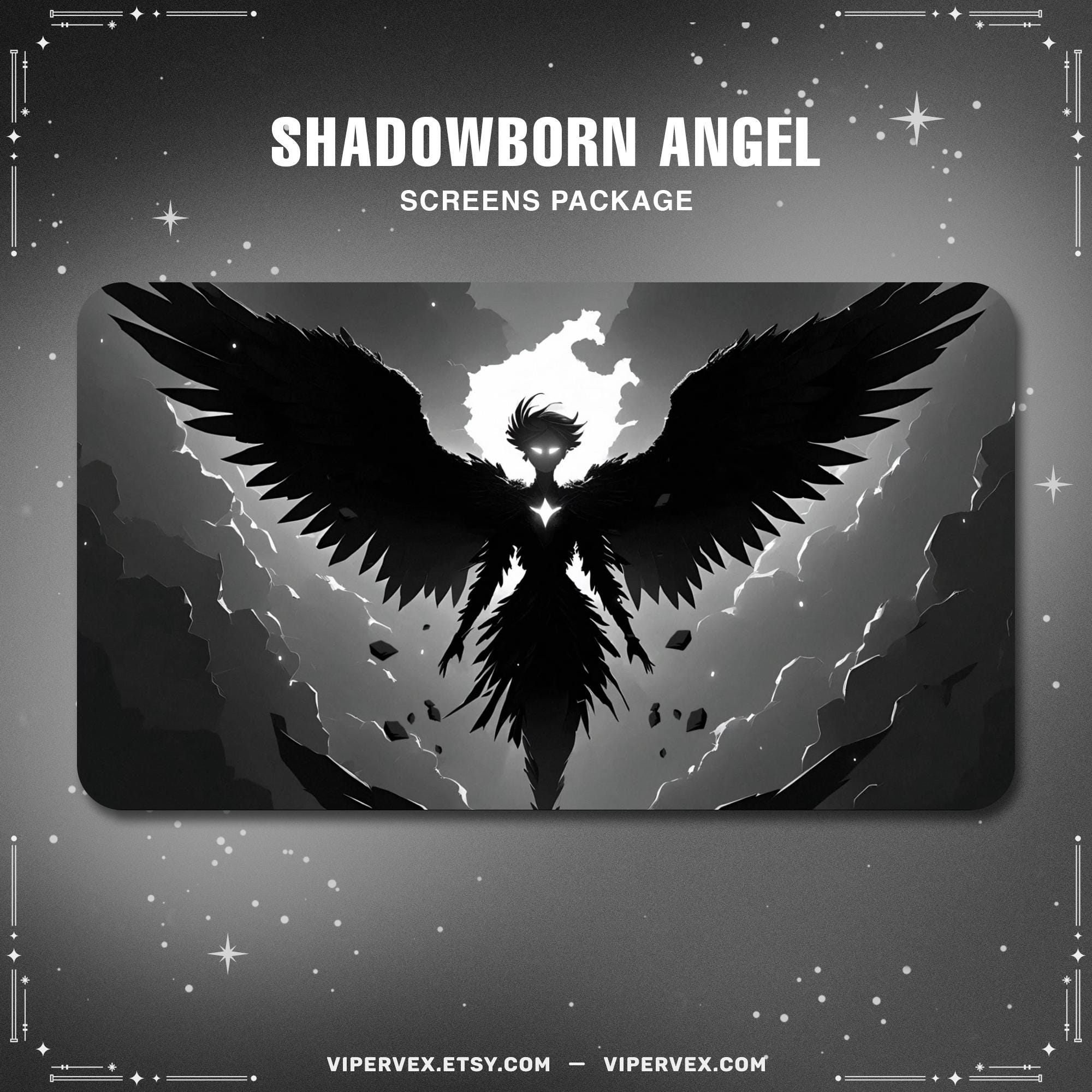 Dark Angel Stream Screens: Gothic Twitch Overlay Pack (animated) - Etsy