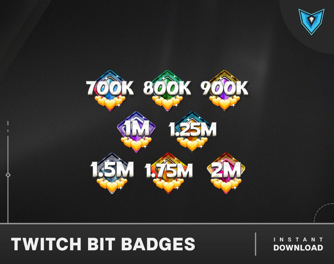 Twitch Bit Badges Cute Numbered, Bit Badges, Sub Badges, 18 Bit Badges ...