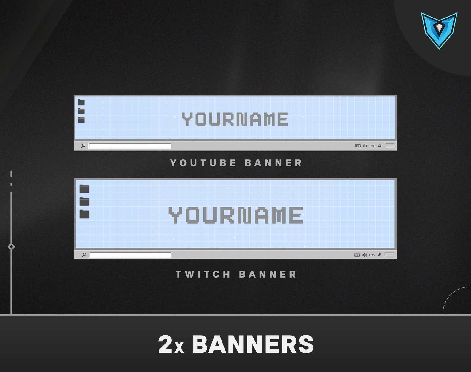 Animated Stream Overlay Package Blue, Twitch Loading Screen, Twitch ...