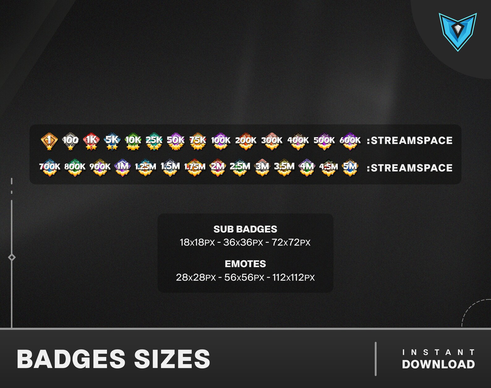Twitch Bit Badges Cute Numbered, Bit Badges, Sub Badges, 18 Bit Badges ...