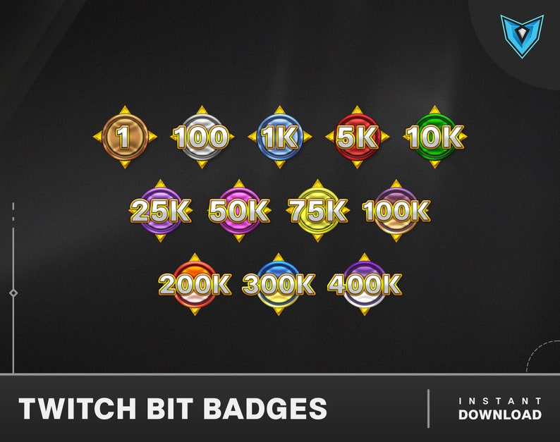 Twitch Sub Badges Bits, Cheer Badges, Twitch Bits Badges, Subscriber ...