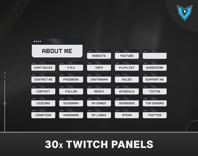Twitch Overlay Black and White Minimalist Package, Twitch Starting Soon ...