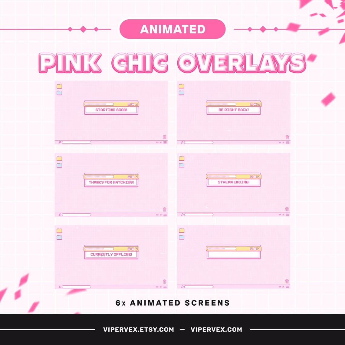 Pink Overlays Para Twitch, Streamlabs Overlays, Stream Starting Soon ...
