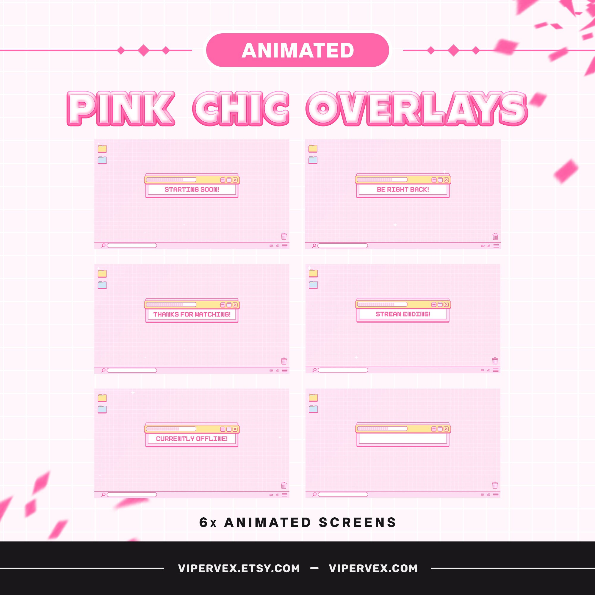 Pink Overlays Para Twitch, Streamlabs Overlays, Stream Starting Soon ...