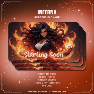 Twitch Animated Screens for Vtubers & Streamers – Fire Girl Overlay ...