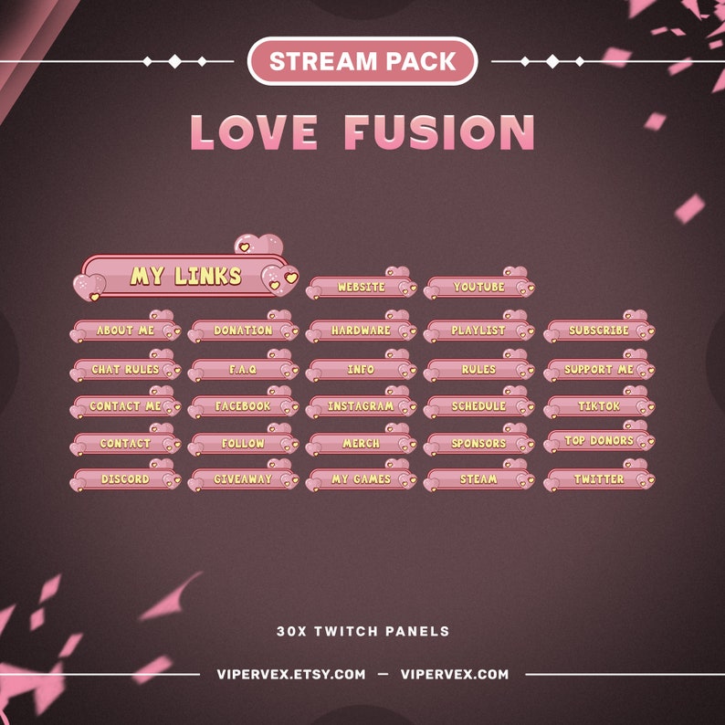 Pink Animated Stream Package, Overlays, Alerts, Screens, Panels ...