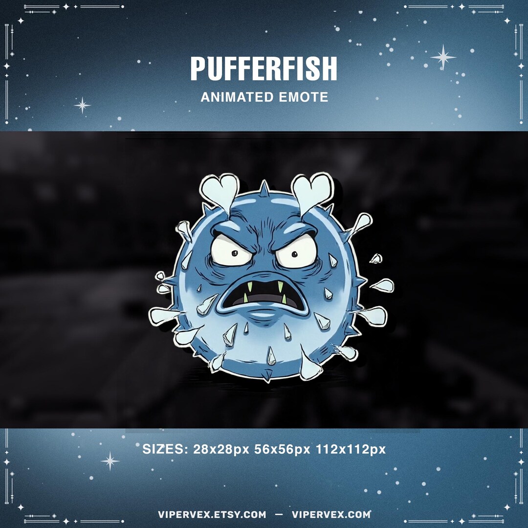 Pufferfish Animated Twitch Emote: Kawaii GIF Emoji (digital Download ...