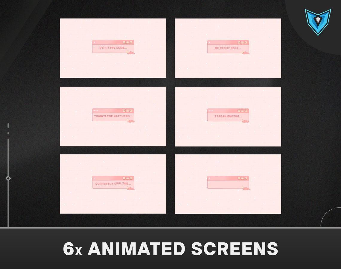 Pink Peach Twitch Layout Pack, Cozy Twitch Overlay, Lofi Twitch Overlay ...