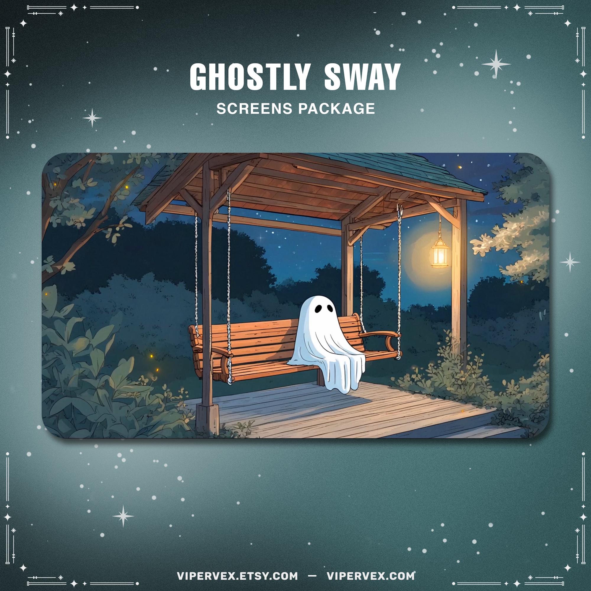 Ghost Stream Overlay: Animated Lofi Vtuber Layout (OBS Template) - Etsy