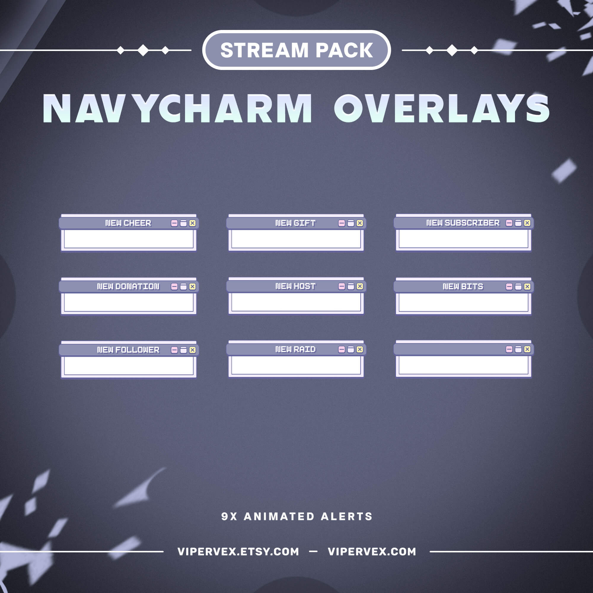 Animated Stream Overlay Package Cozy Vtuber, Overlays, Alerts, Screens ...