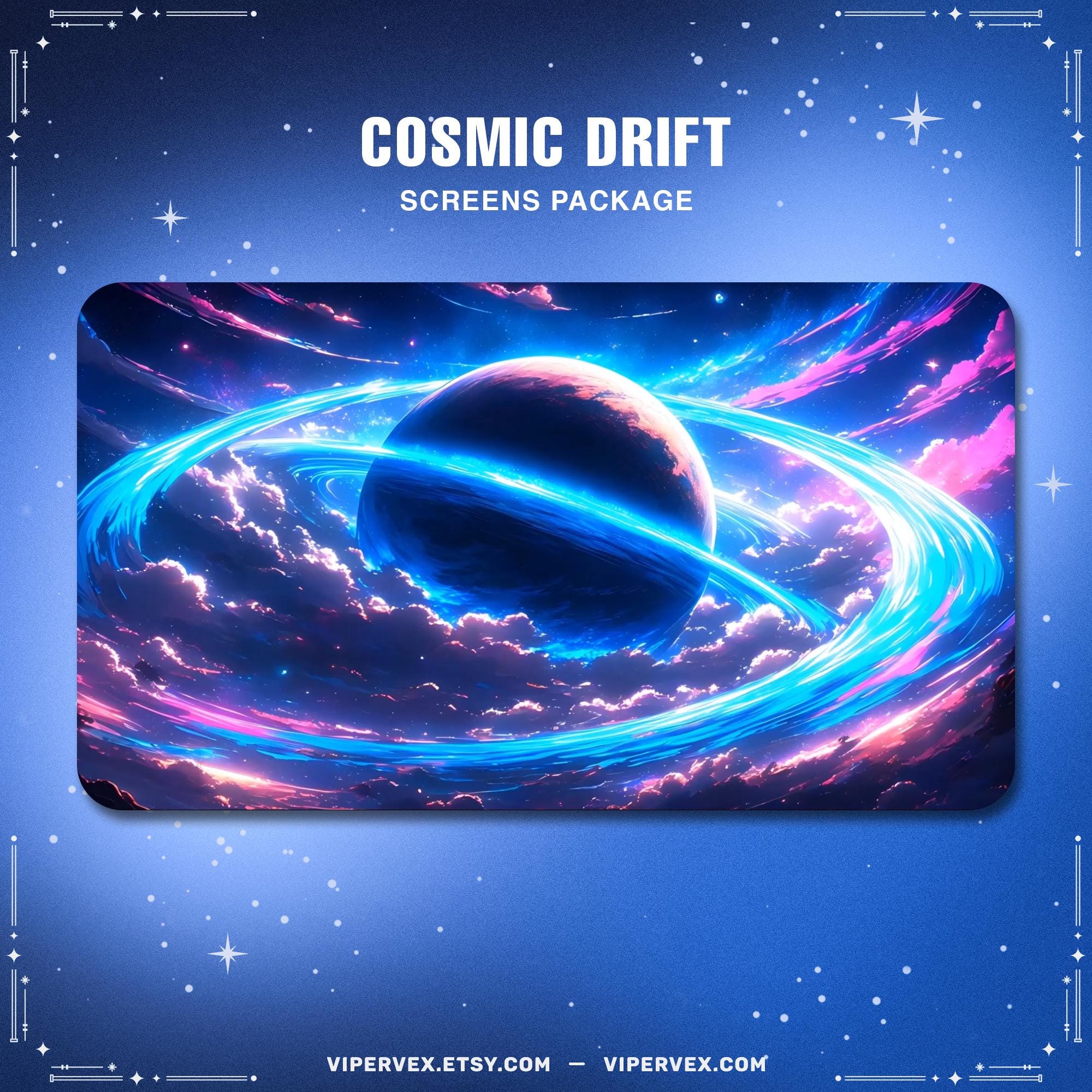 Animated Space Twitch Overlay Package: Galaxy Stream Scenes (MP4 ...
