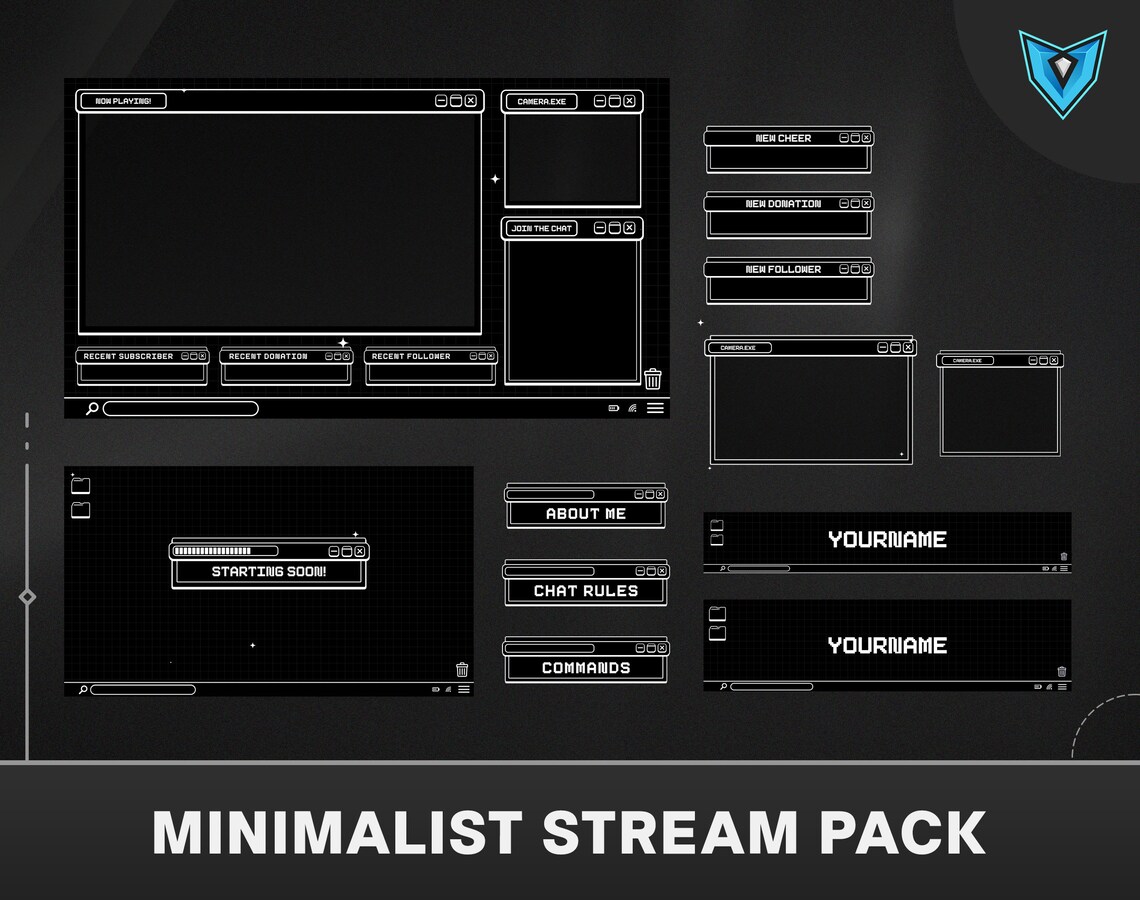 Animated Stream Package Overlay Black Pixels Dark Twitch - Etsy