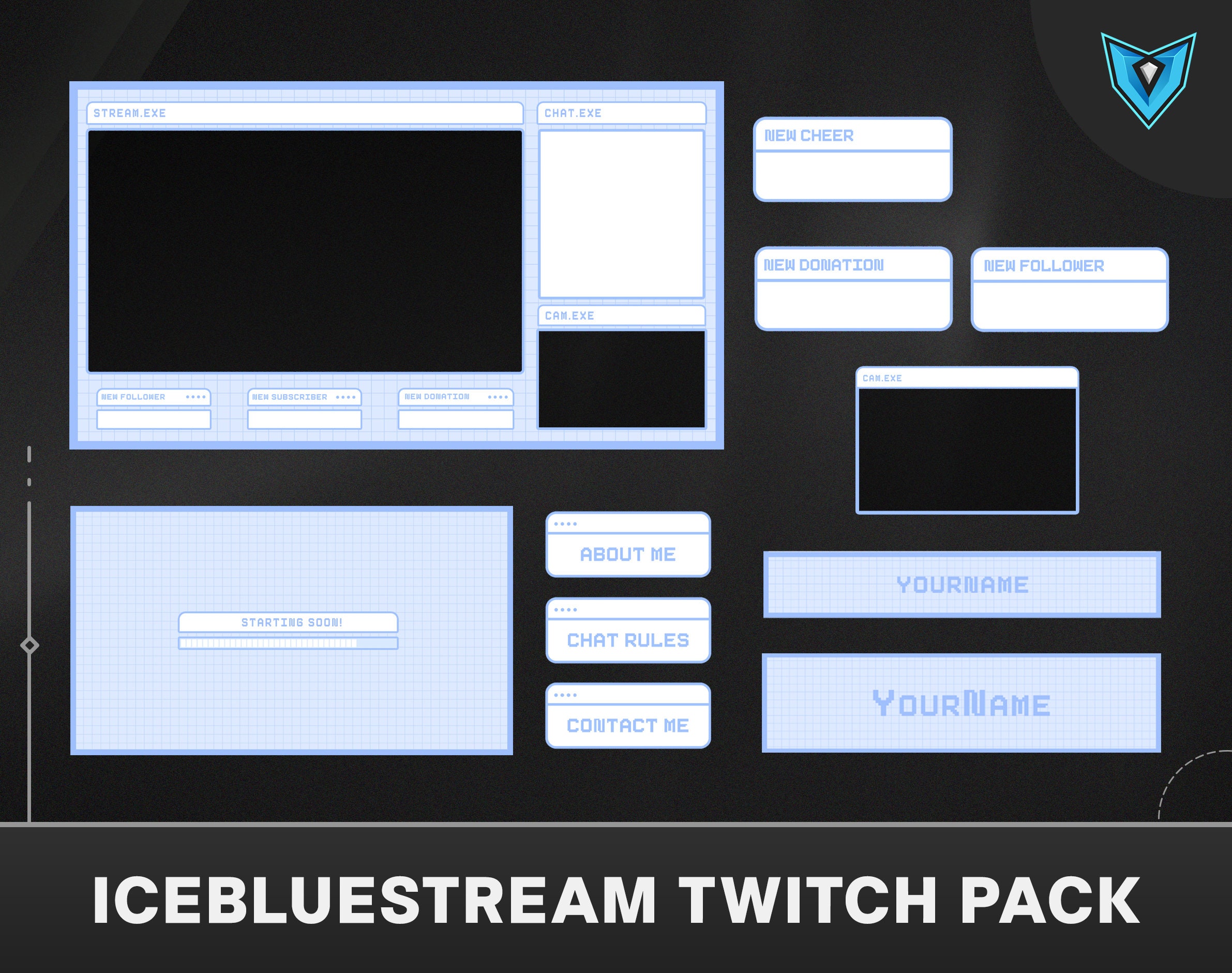 Blue Animated Twitch Overlay Cozy Package Twitch Overlay - Etsy