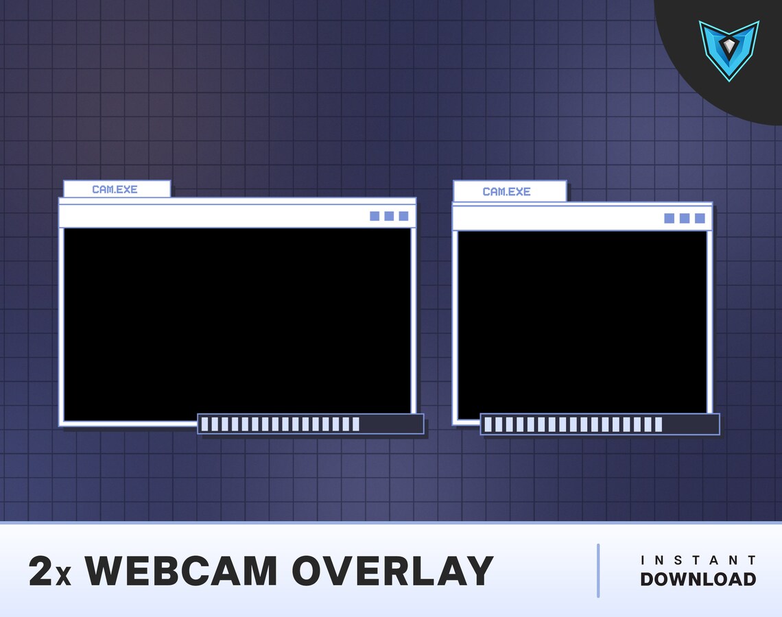 Animated Twitch Overlay Blue Pixels, Twitch Overlay Cozy, Kawaii Twitch ...