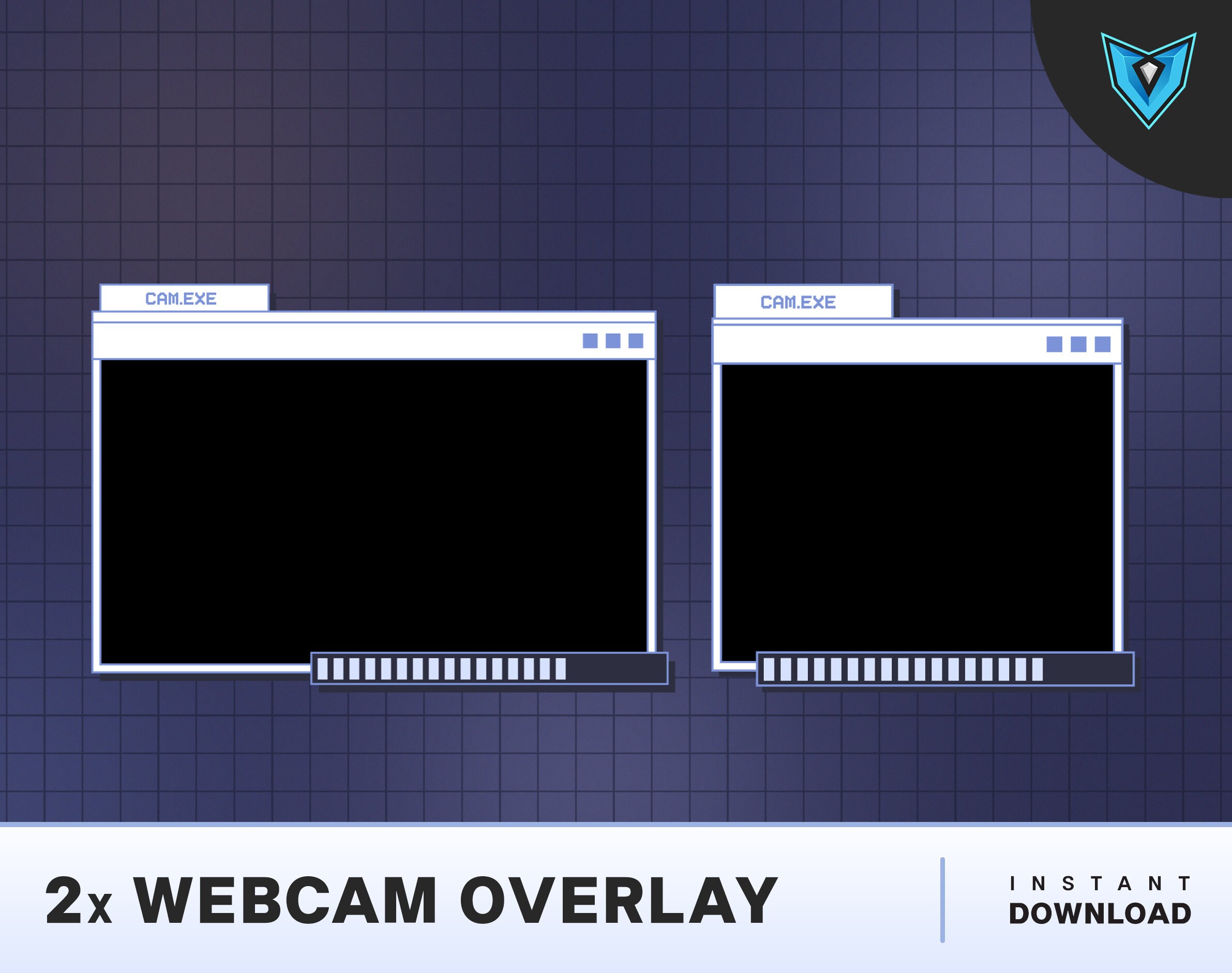 Animated Twitch Overlay Blue Pixels, Twitch Overlay Cozy, Kawaii Twitch ...