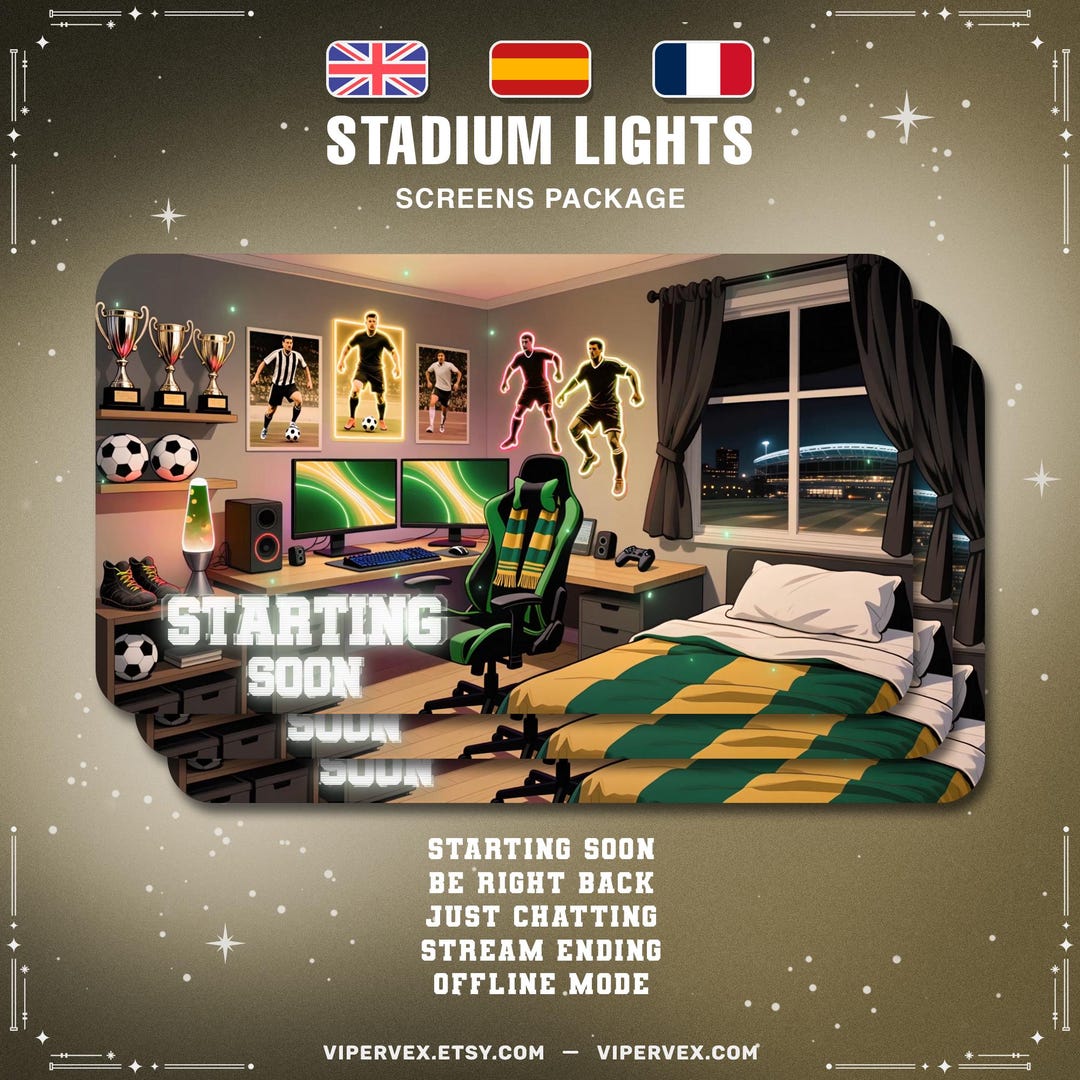 Football Stream Overlay Pack: Animated Multilingual Gaming Screens ...