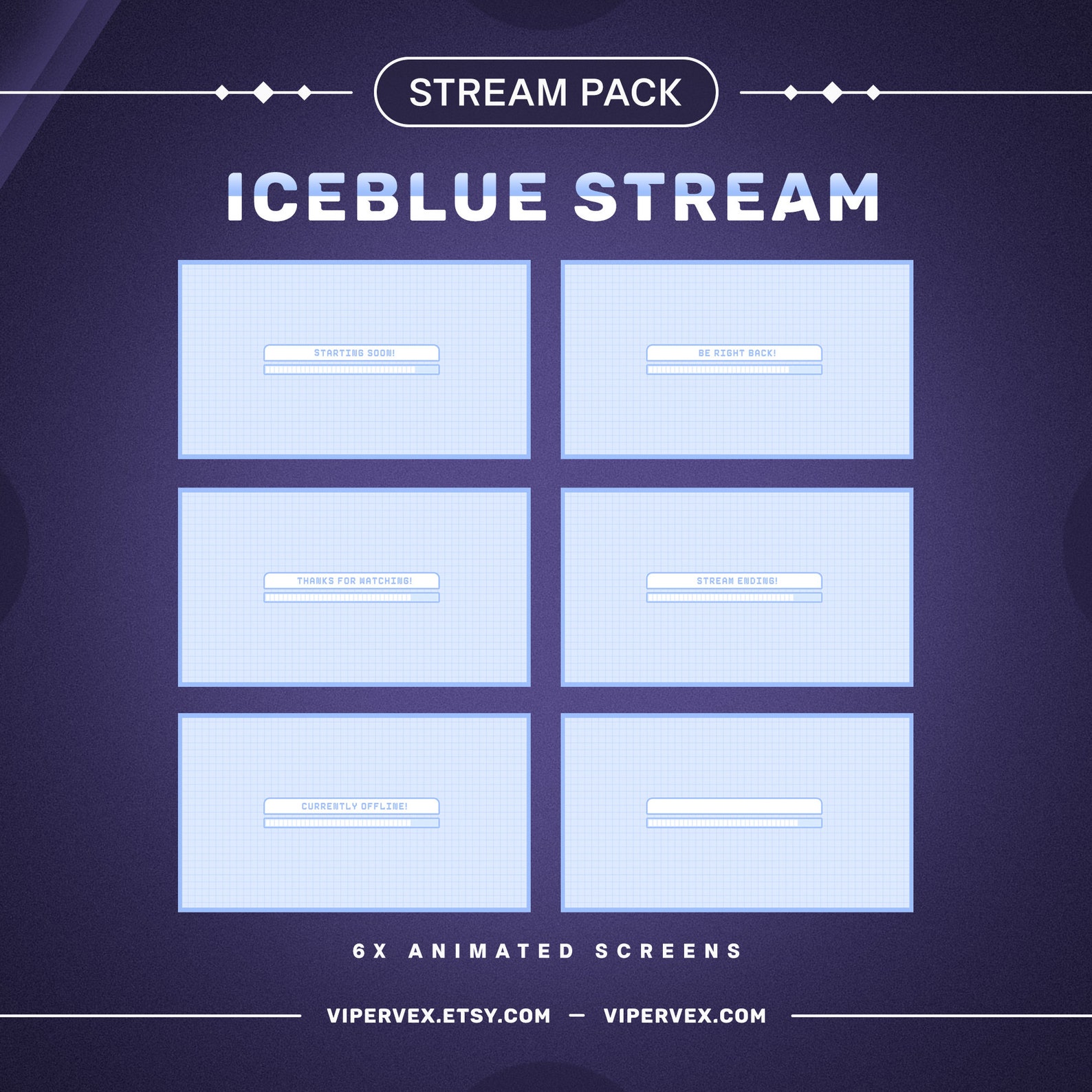 Blue Animated Twitch Overlay Cozy Package - Etsy