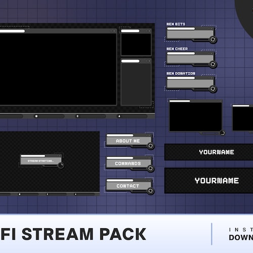 Black Lofi Twitch Overlay Stream Package Twitch Overlay Cozy - Etsy
