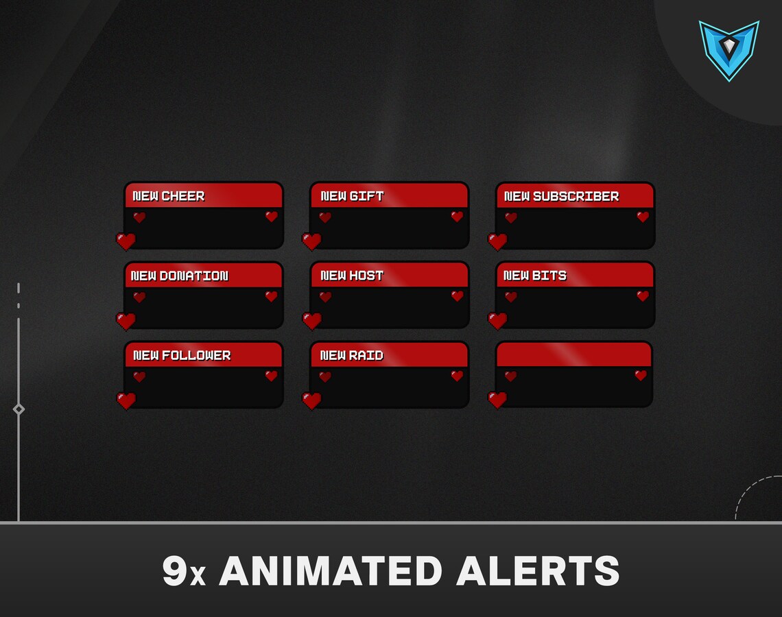 Red and Black Twitch Overlay Pixel, Red Stream Layout, Twitch Overlay ...