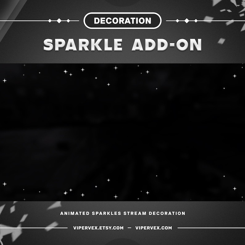 Animated Sparkle Stream Add-on, Stream Decoration, Glowing White ...